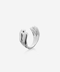 Wavy lines ring silver | Loro Oro